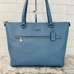 Coach | Bags | Coach Blue Signature Gallery Tote Shoulder Bag | Poshmark